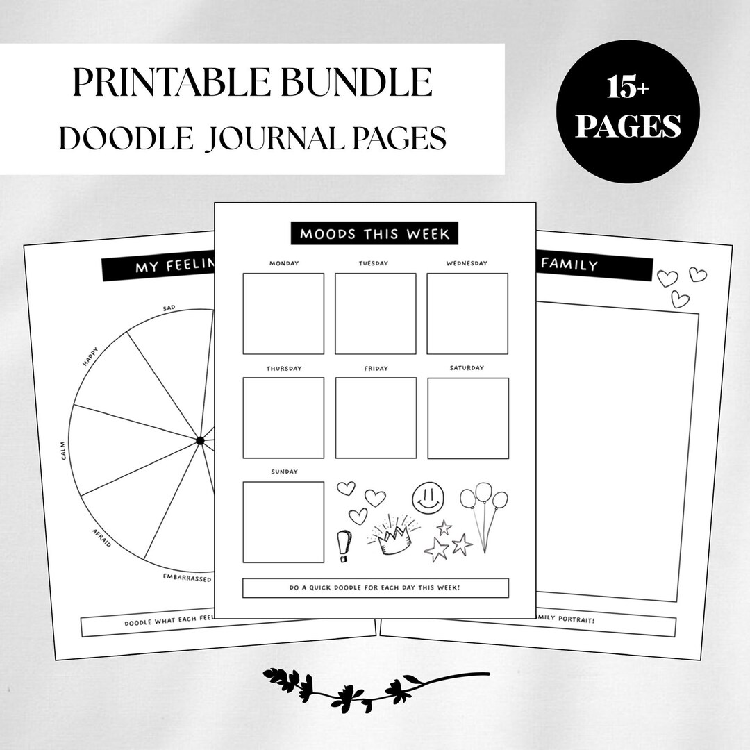Printable Doodle Prompt Journal for Kids, Teens, and Adults | Fun ...