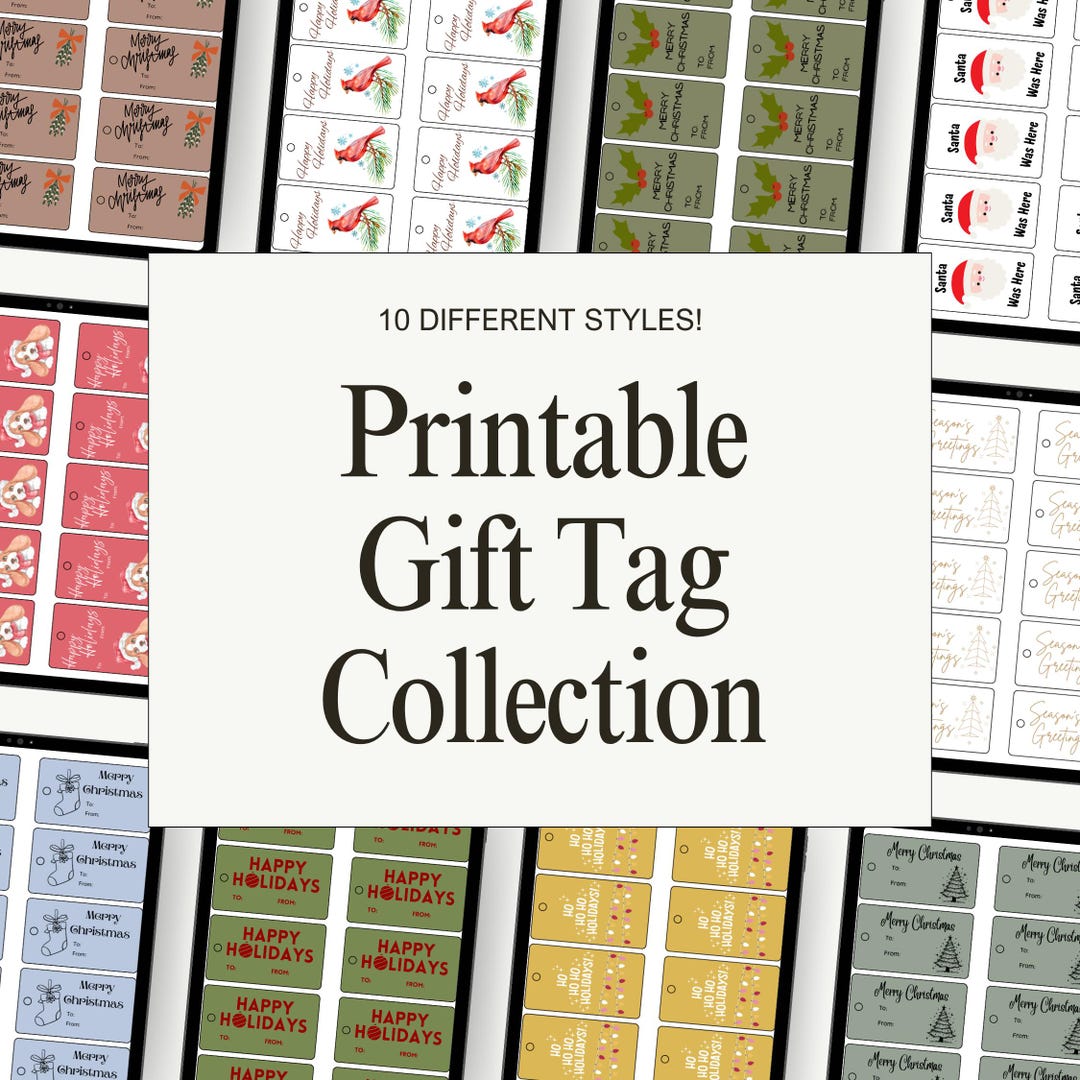 Printable Gift Tag Bundle, Christmas Gift, Holiday Designs, Labels for ...