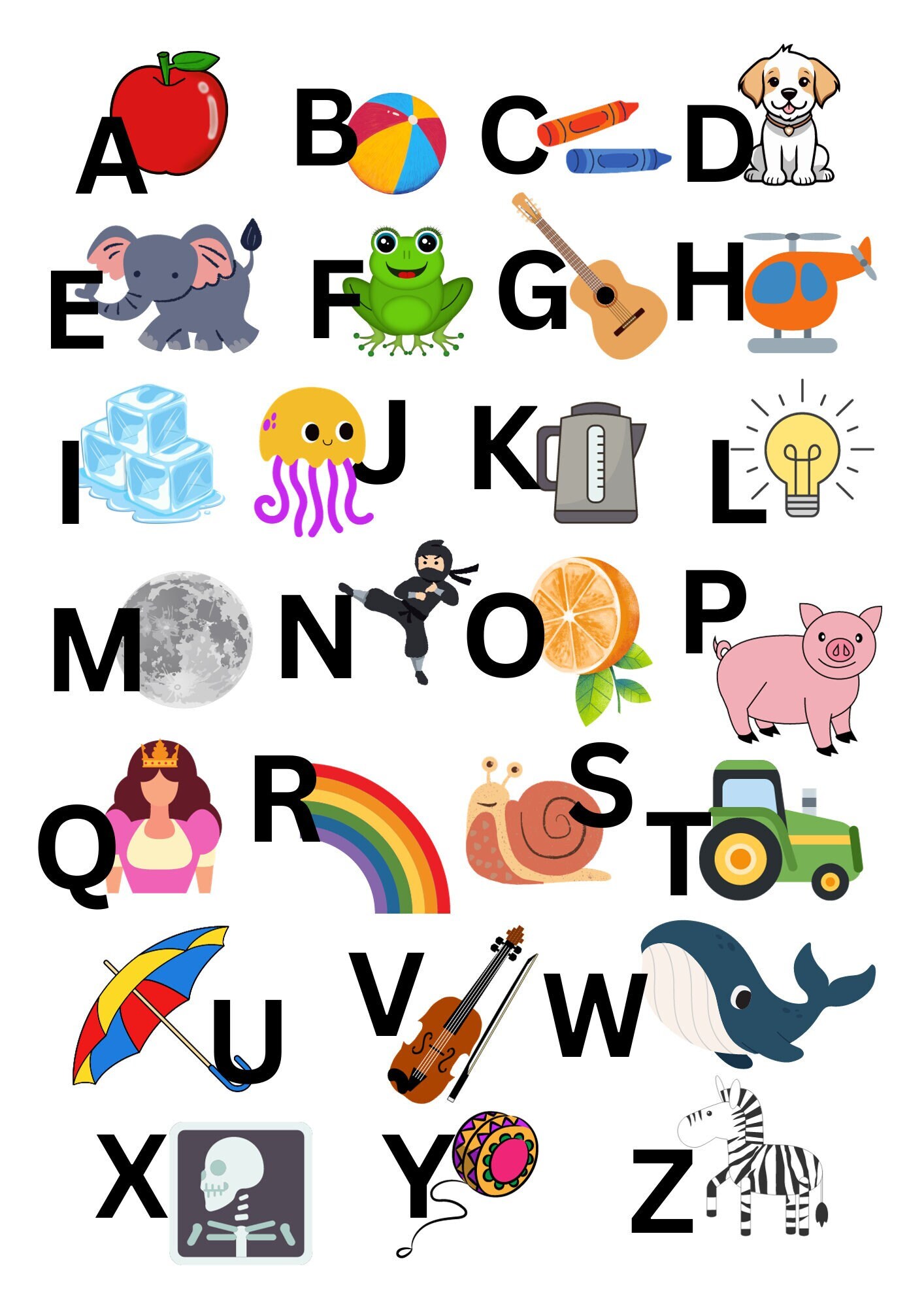 Alphabet Chart - Apple - Etsy