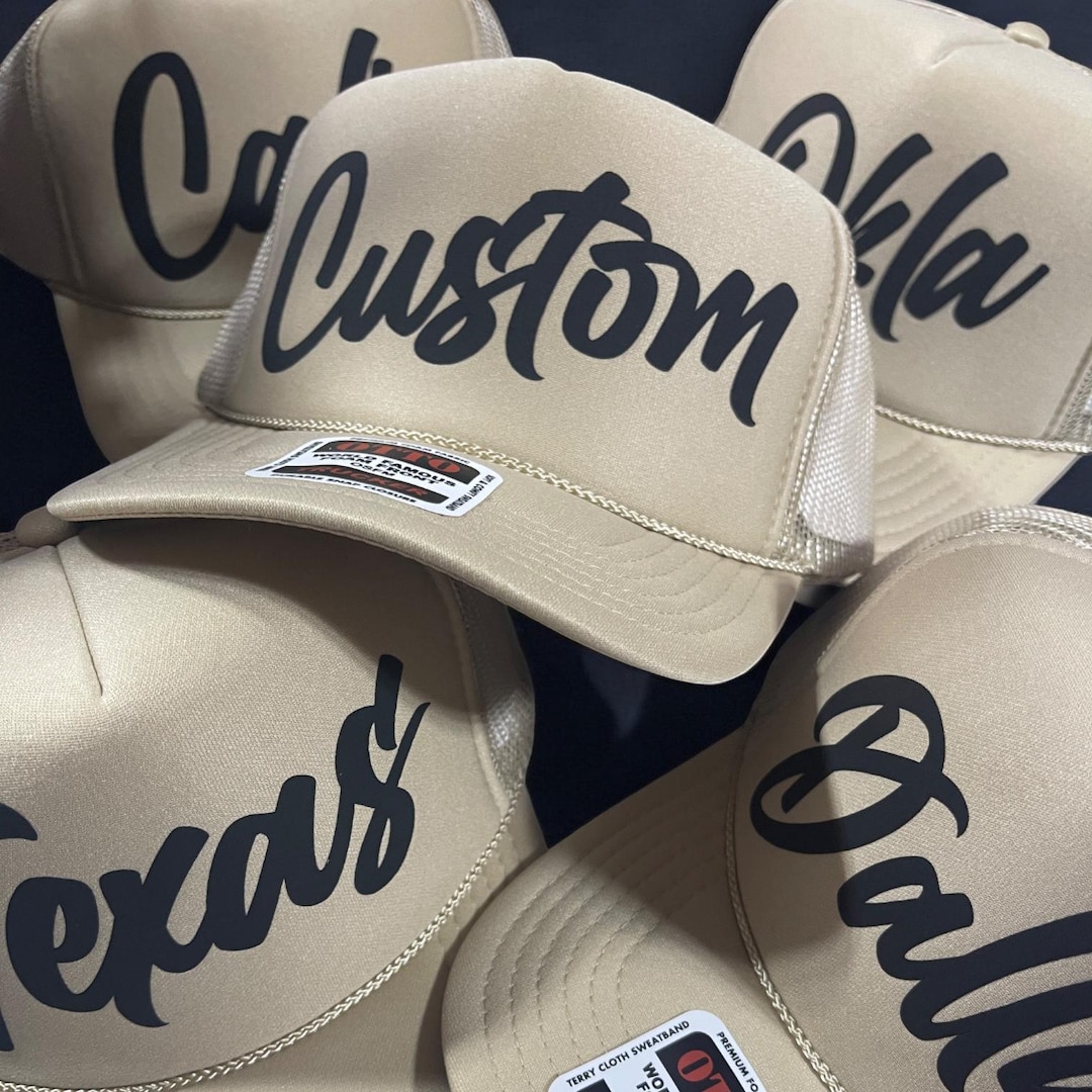 Custom PUFF Print Trucker Hat, City and State Hats, Personalized Foam ...