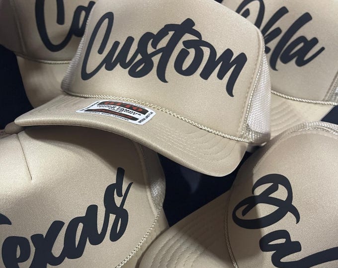 Custom PUFF Print Trucker Hat, City and State Hats, Personalized Foam ...