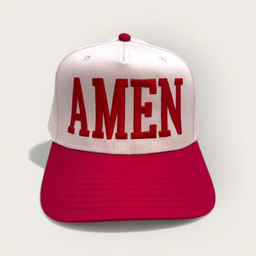 AMEN Classic Trucker Hat | Red/tan - Etsy