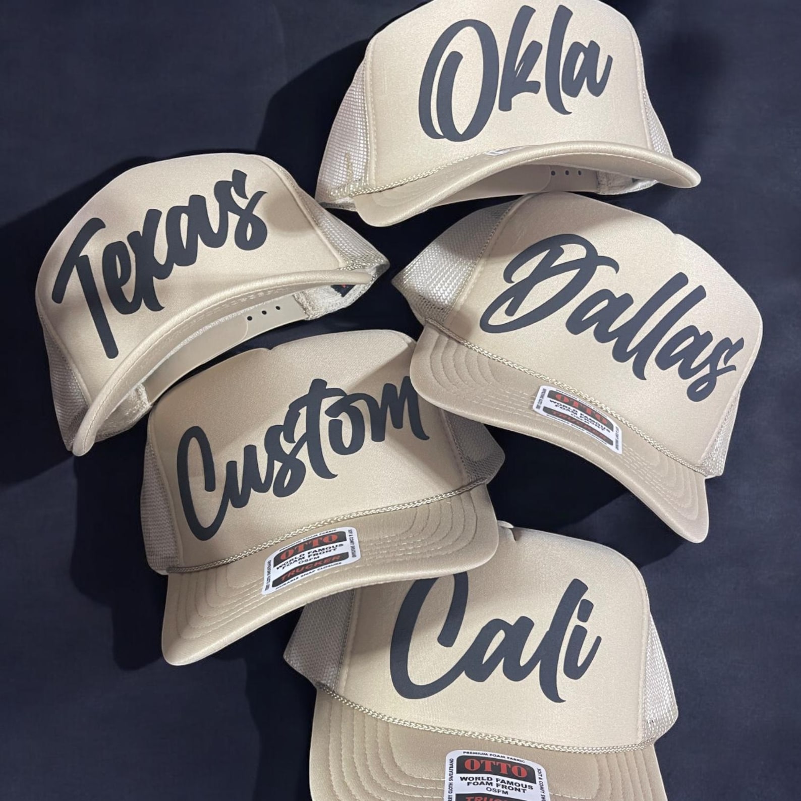 Custom PUFF Print Trucker Hat, City and State Hats, Personalized Foam ...