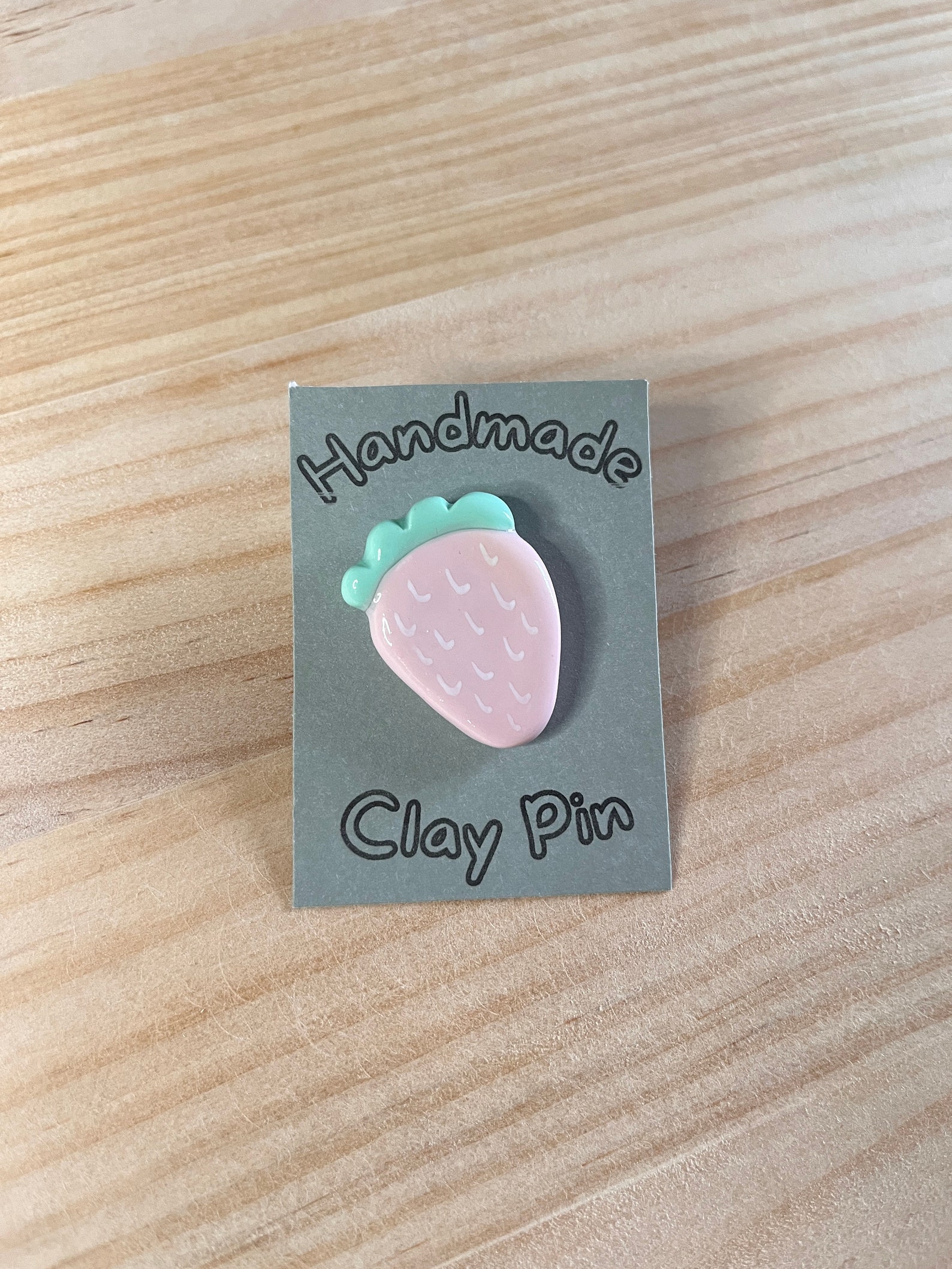 Handmade Strawberry Pin, Pink Strawberry Pin, Red Strawberry Pin ...