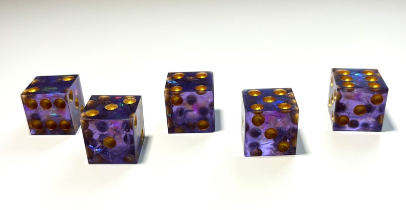 Mystical 5 Piece Sharp Edge Pip Resin D6 Dice Set - Etsy