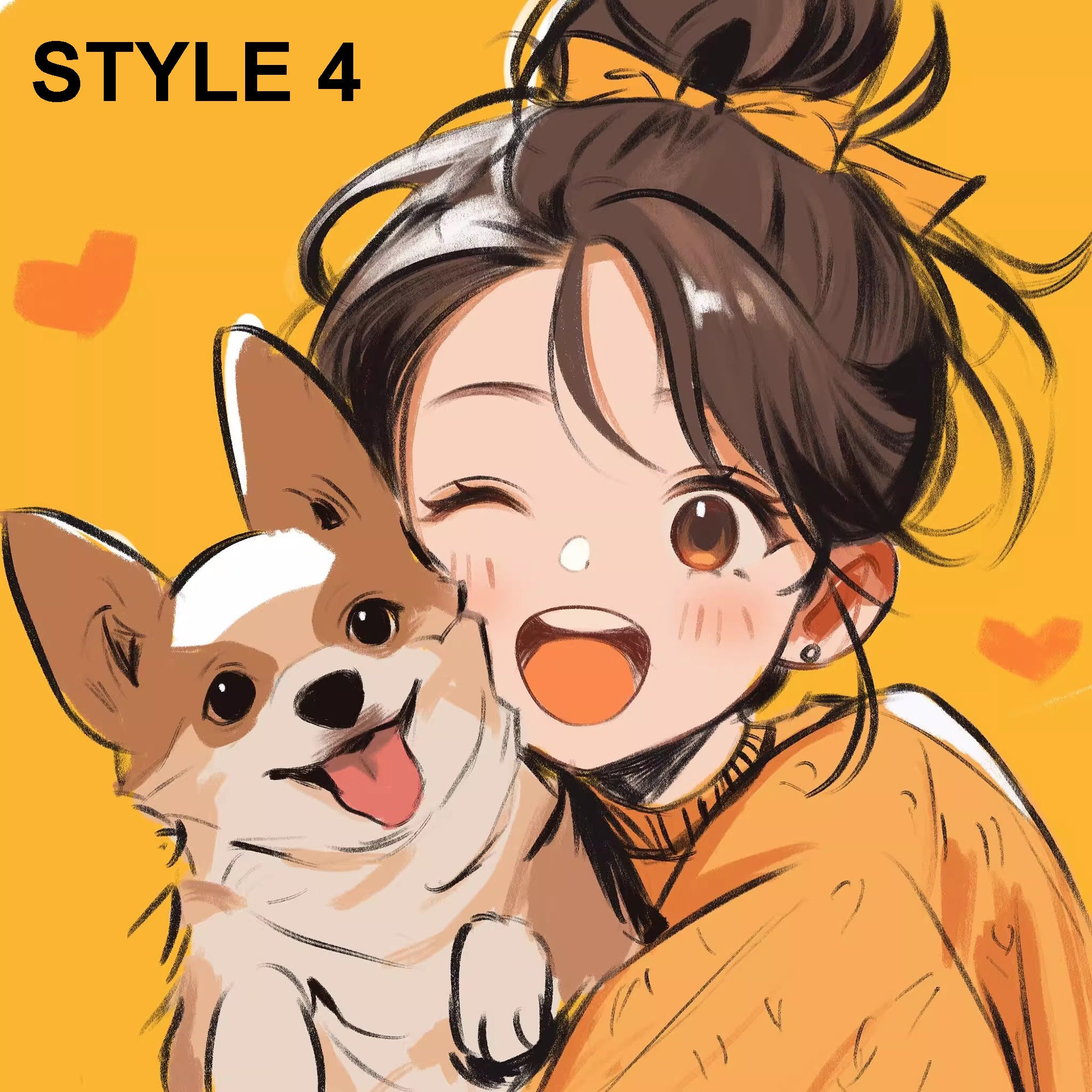 Custom Hand Drawn Anime Style Portraits, Portraits From Photo, Drawing ...