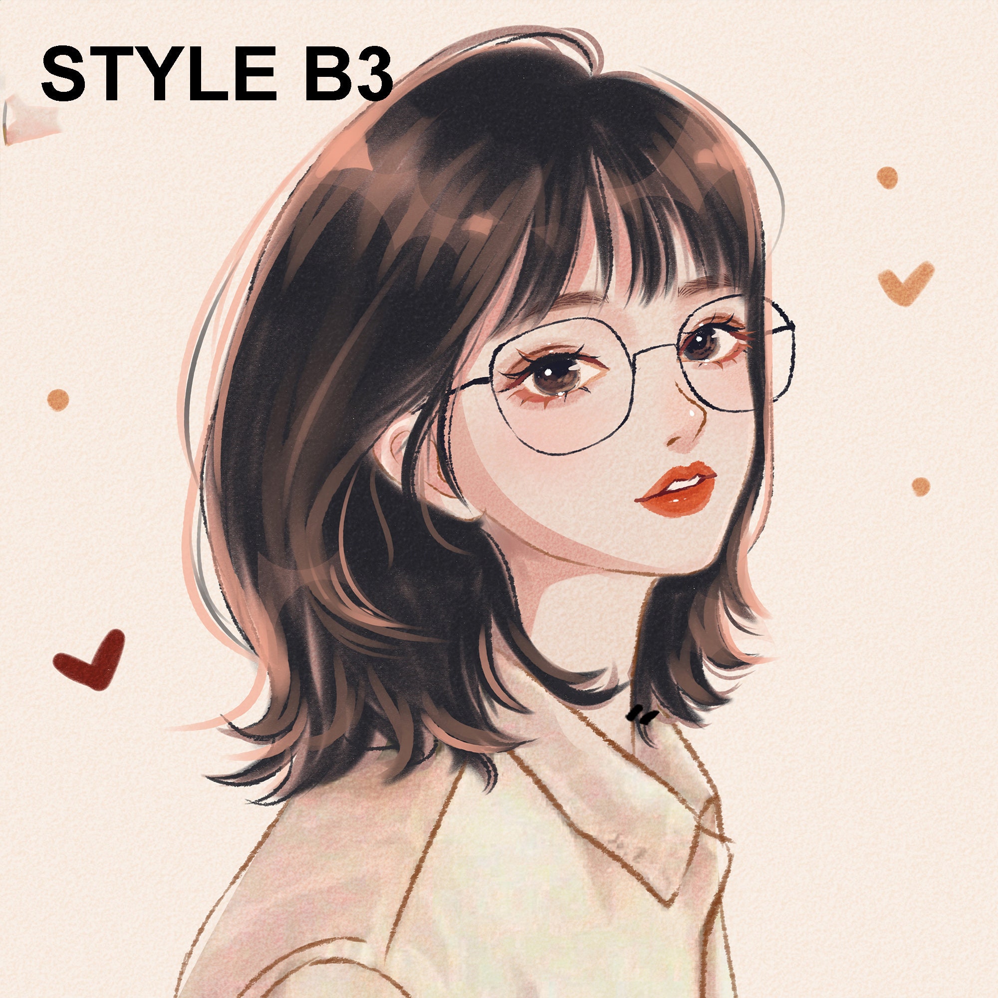 Custom Hand Drawn Anime Style Portraits, Portraits From Photo, Drawing ...