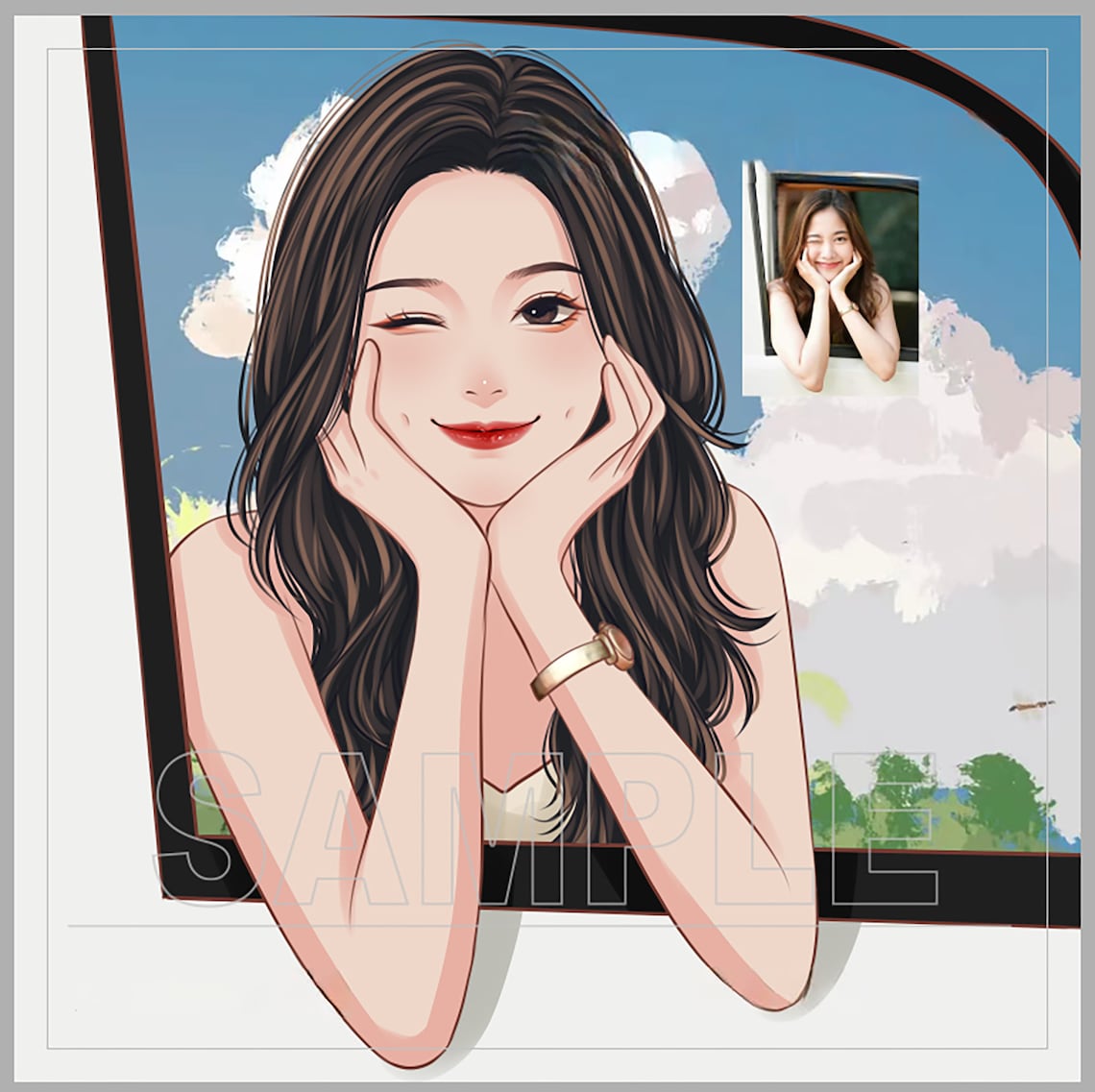 Custom Hand Drawn Anime Style Portraits, Portraits From Photo, Drawing ...