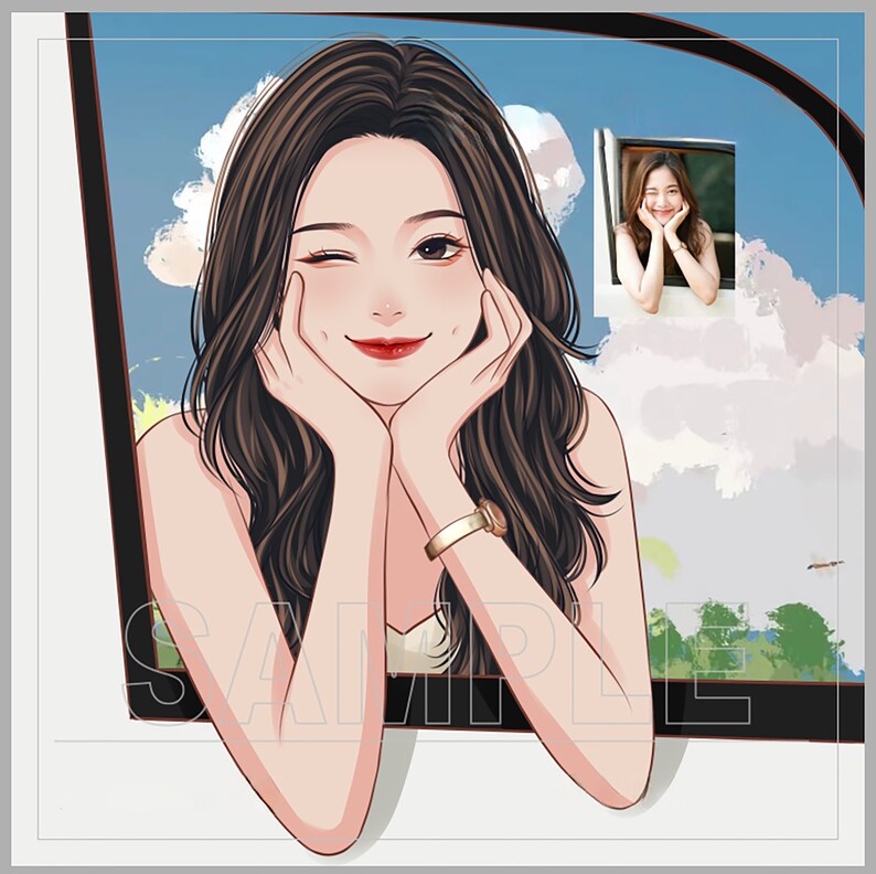 Custom Hand Drawn Anime Style Portraits, Portraits From Photo, Drawing ...