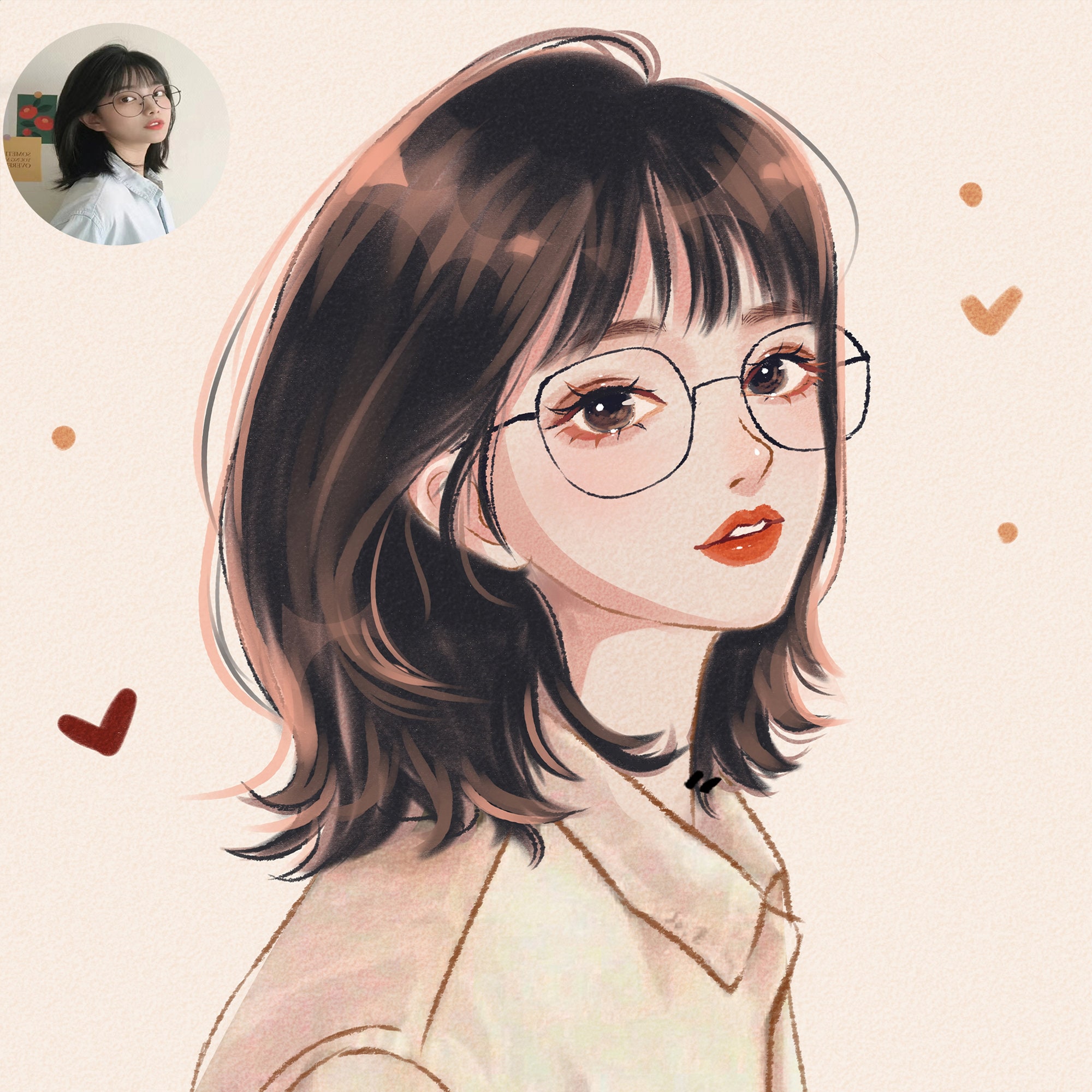 Custom Hand Drawn Anime Style Portraits, Portraits From Photo, Drawing ...