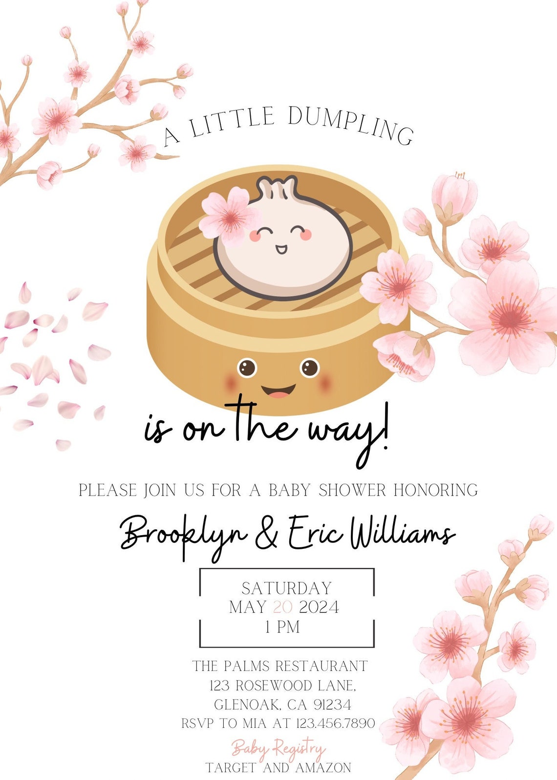 Editable Little Dumpling Baby Shower Invitation - Etsy