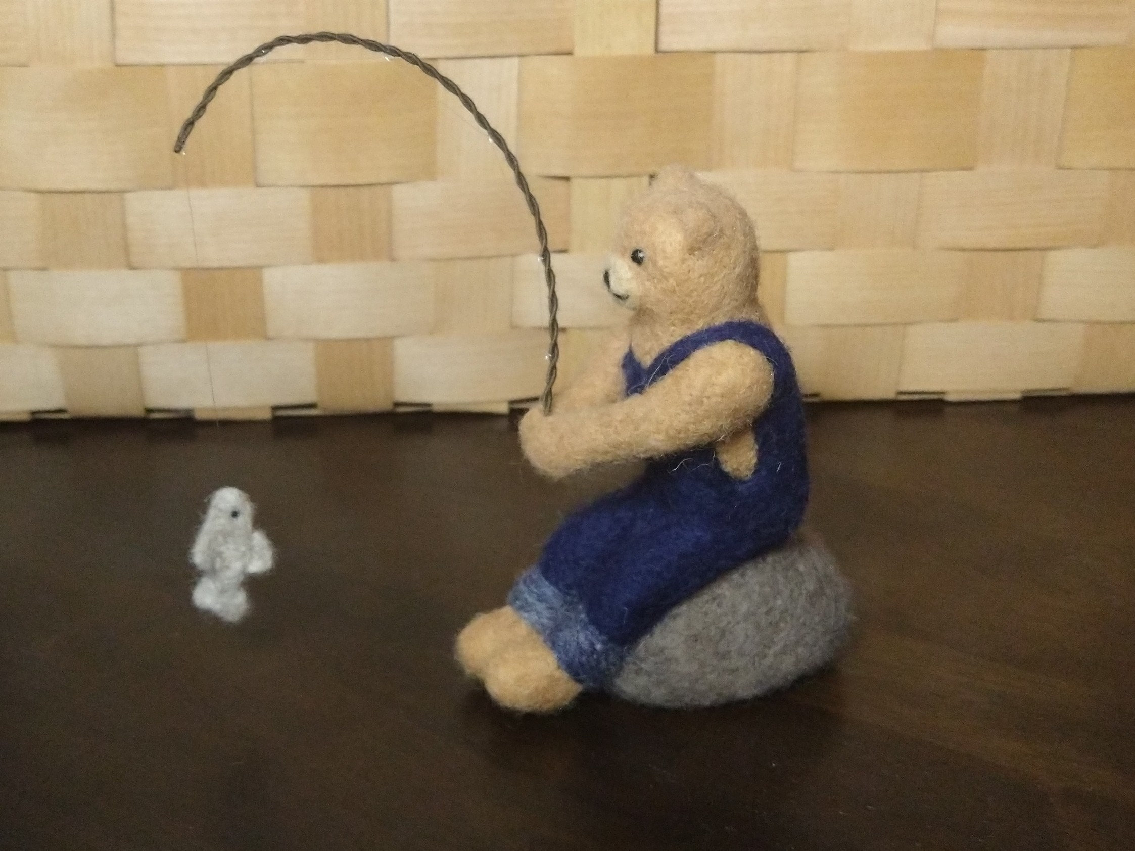 Hand Needle Felted Fishing Teddy Bears - Etsy