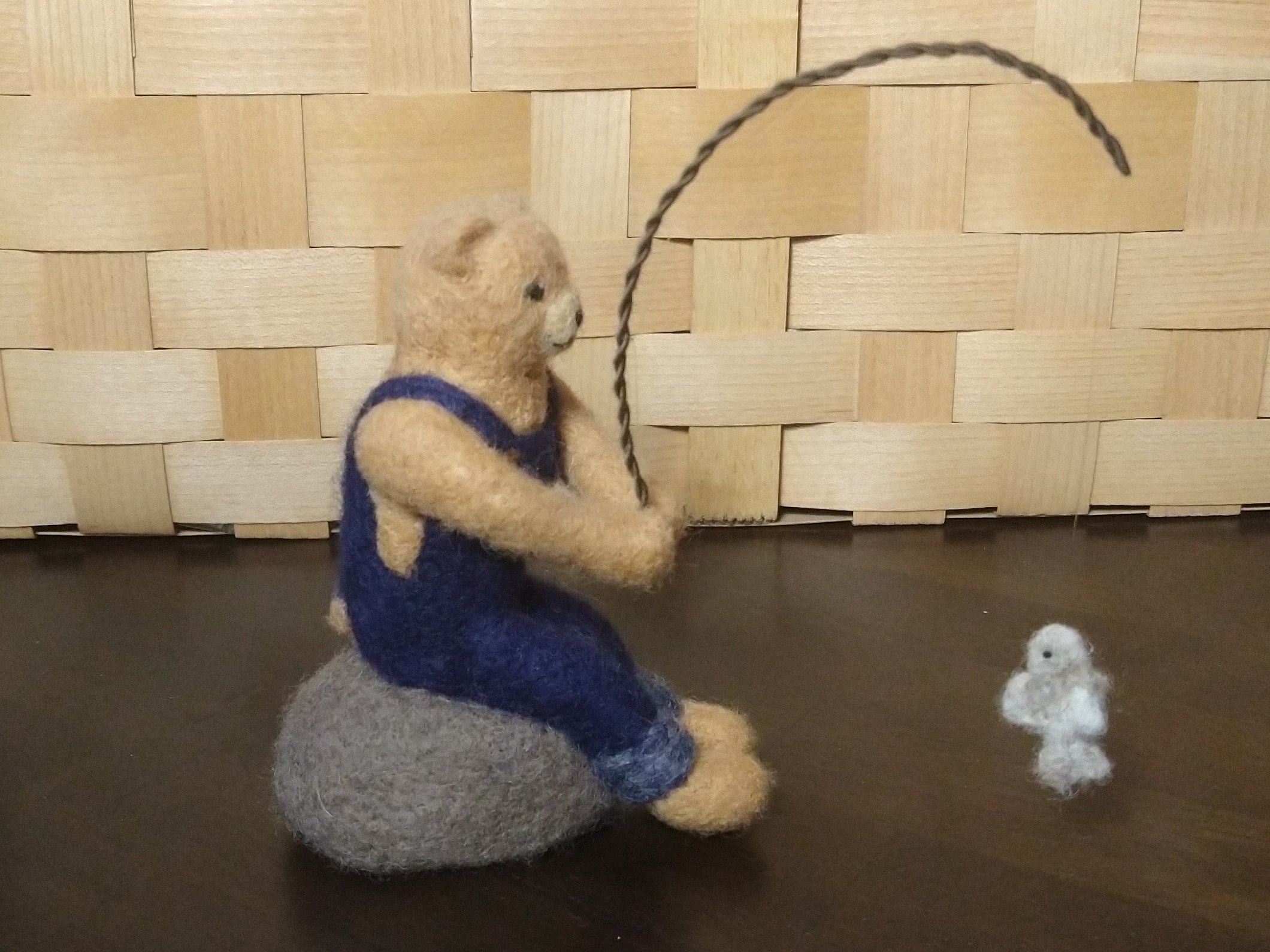 Hand Needle Felted Fishing Teddy Bears - Etsy