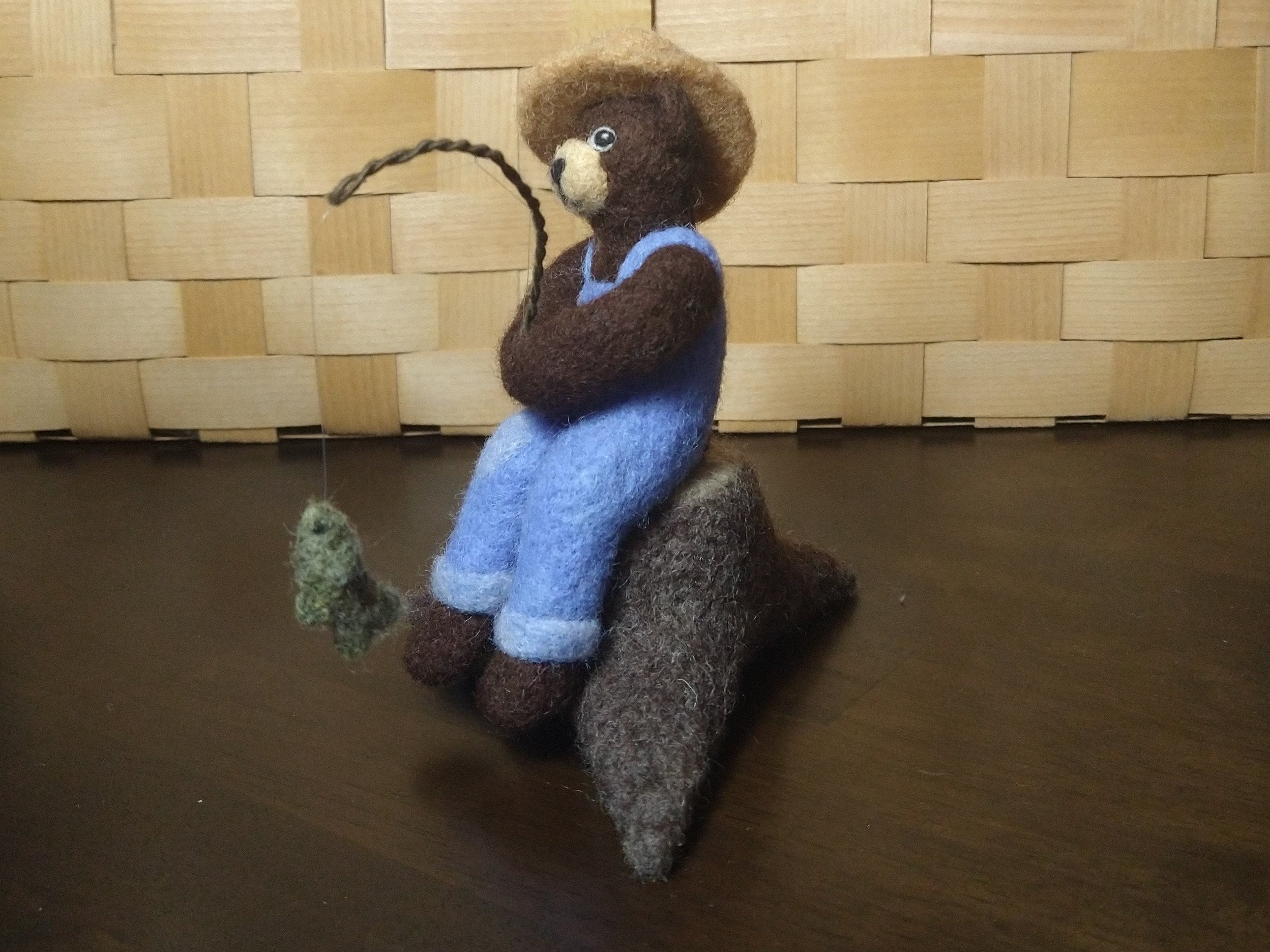Hand Needle Felted Fishing Teddy Bears - Etsy