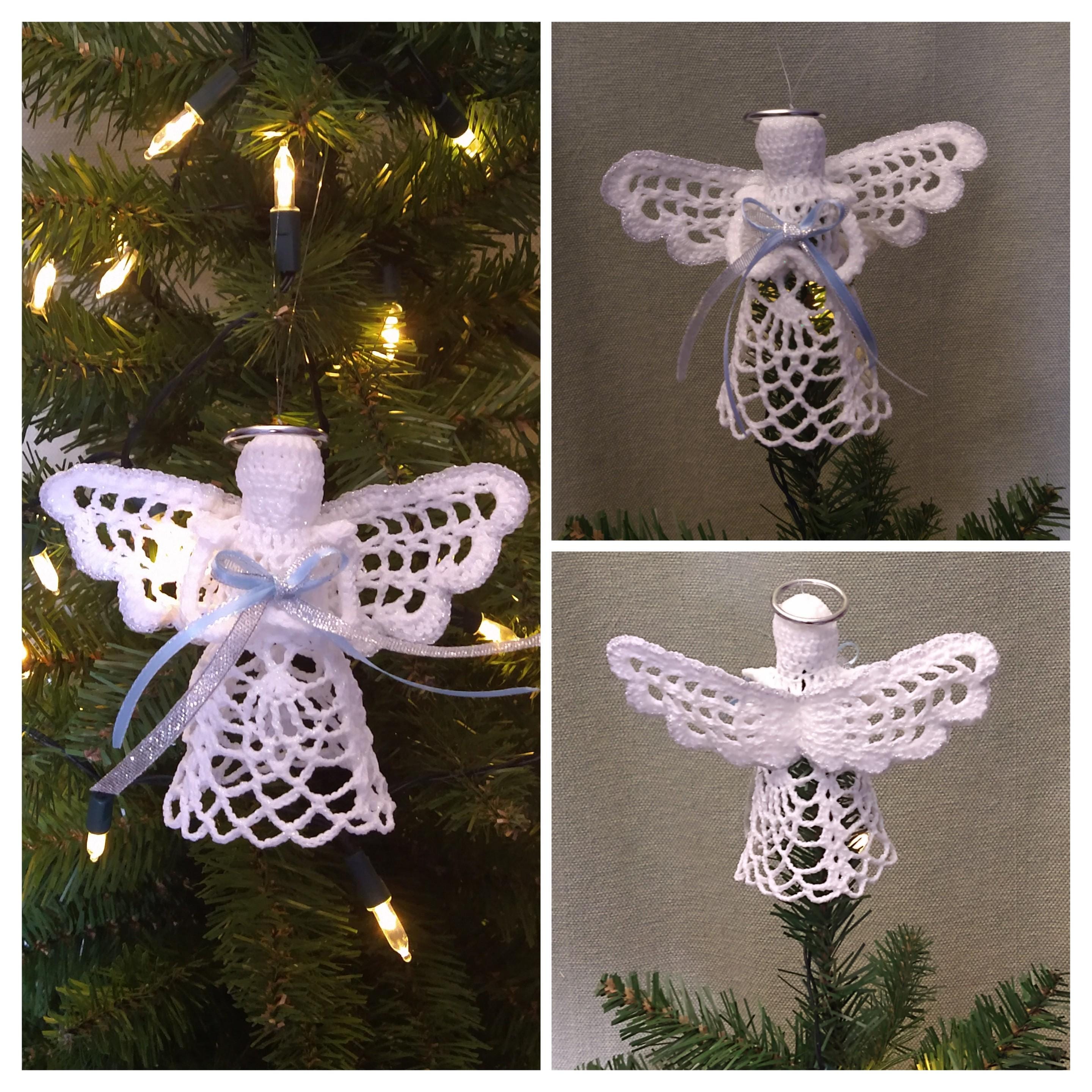 Hand Crocheted Angel Christmas Tree Topper Ornament - Etsy