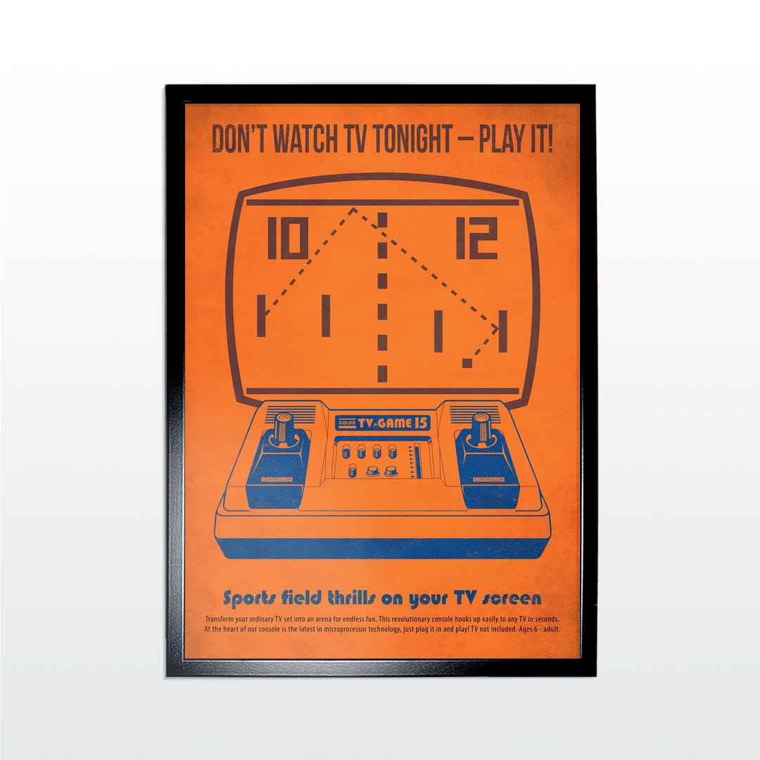 Vintage Advertising Poster: TV Video Game. 1980s Retro Style Art Print ...