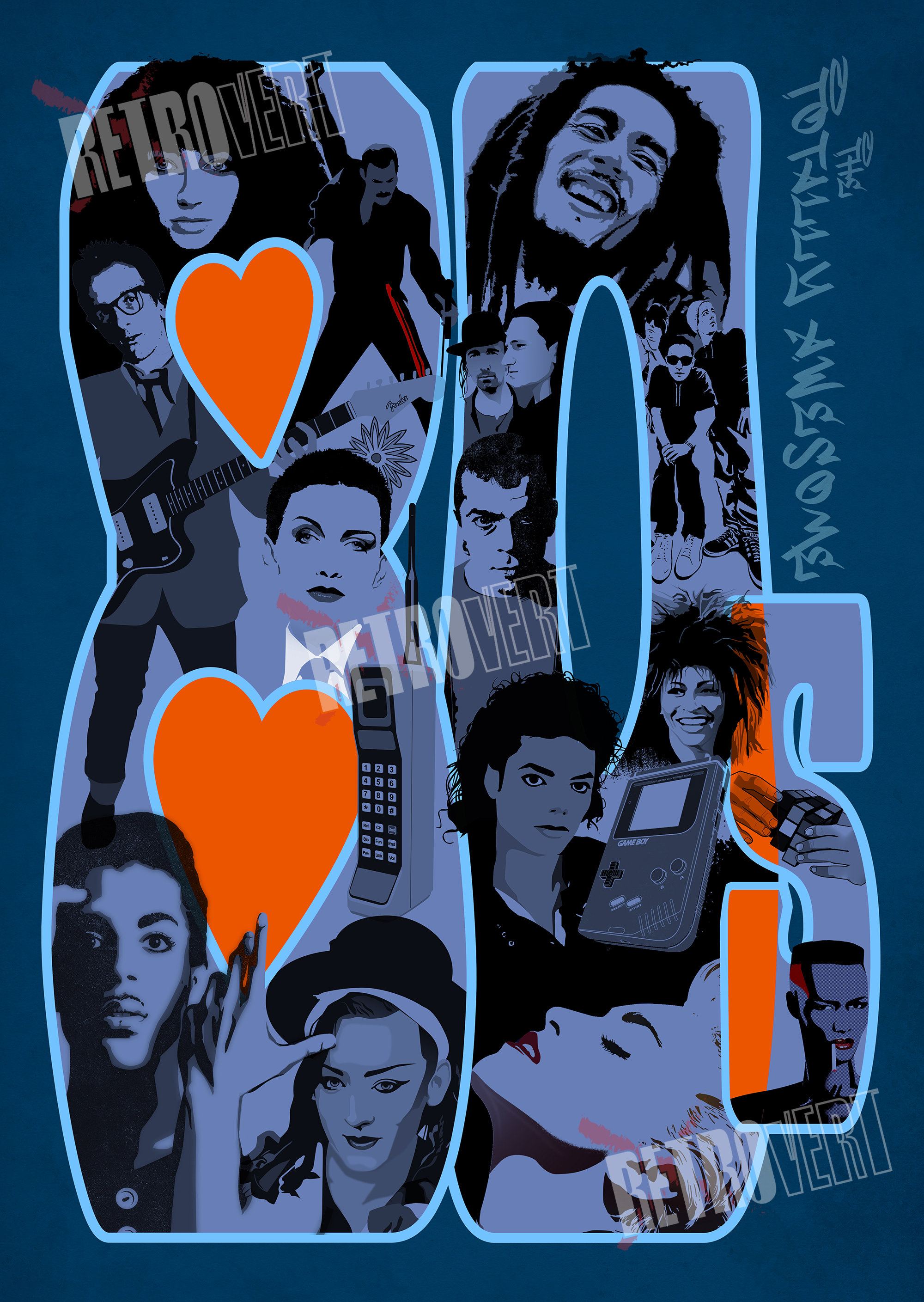 1980s: Totally Awesome 80's. Retro Style 80s Music Poster Art Print ...