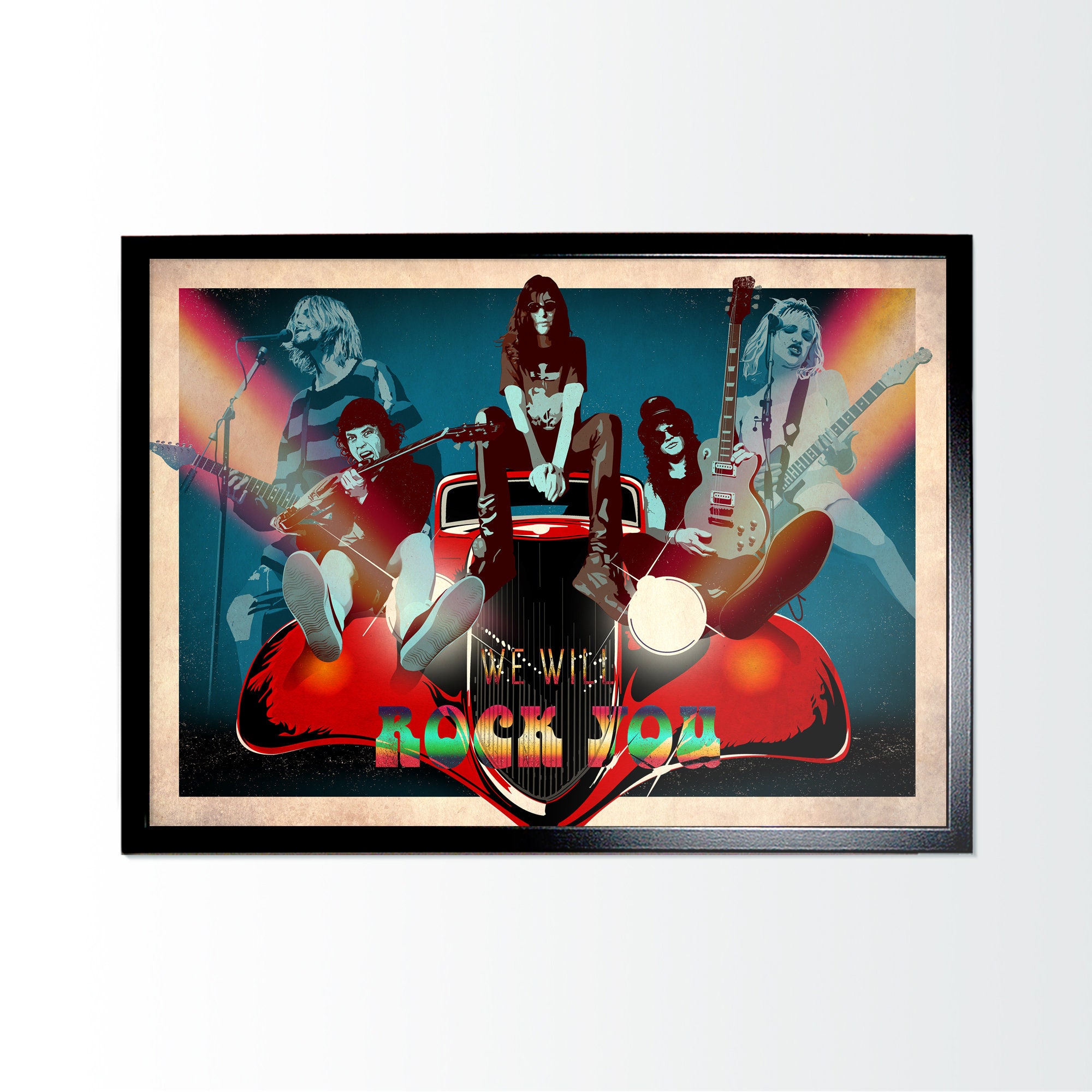 WE WILL ROCK : Retro Style Rock Music Poster Art Print. Finest Quality ...