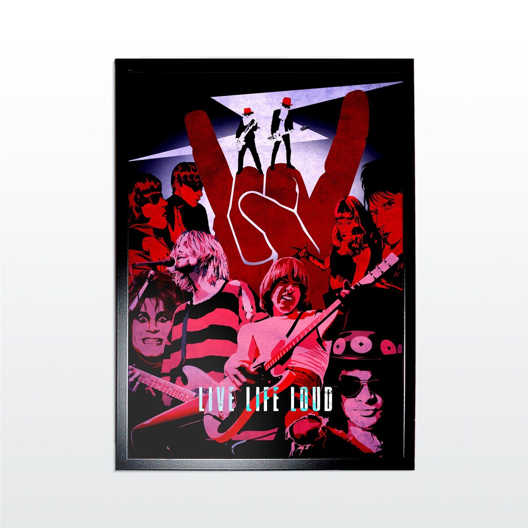 RETRO ROCK POSTER: Live Life Loud. Rock'n'roll Music Art Print. Finest ...