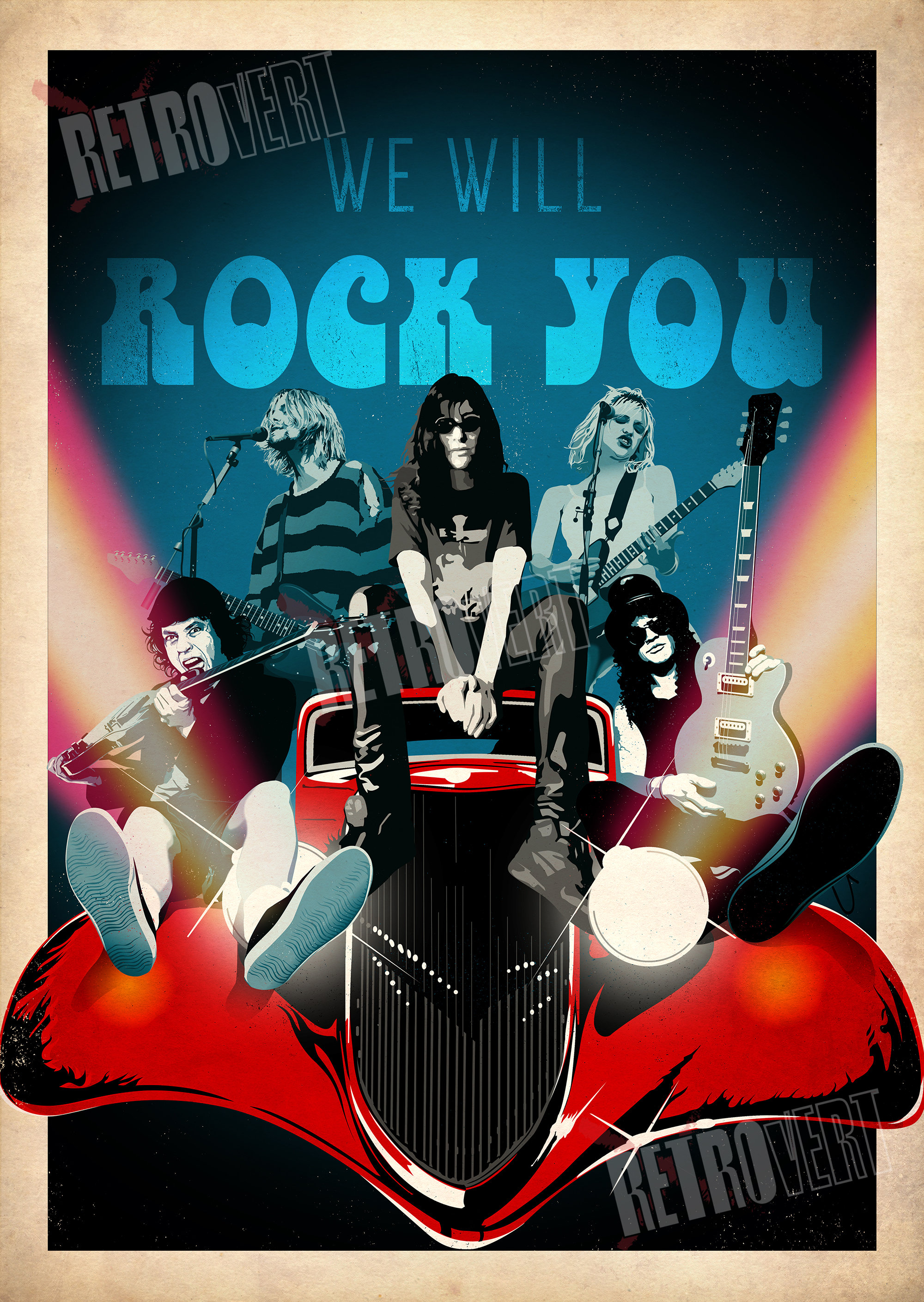 WE WILL ROCK : Retro Style Rock Music Poster Art Print. Finest Quality ...
