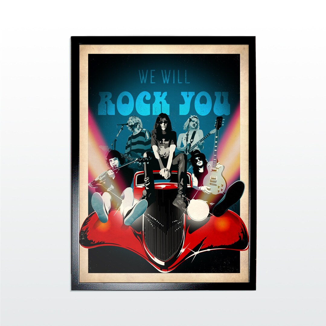 WE WILL ROCK : Retro Style Rock Music Poster Art Print. Finest Quality ...