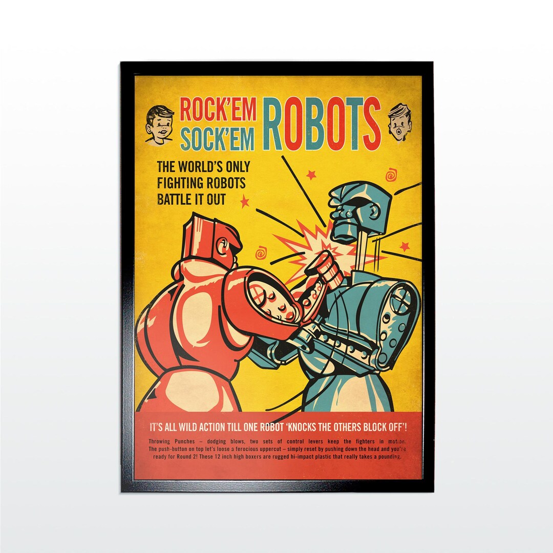 Vintage Advertising Poster: Toy Robots. 1960s Retro Style Art Print ...
