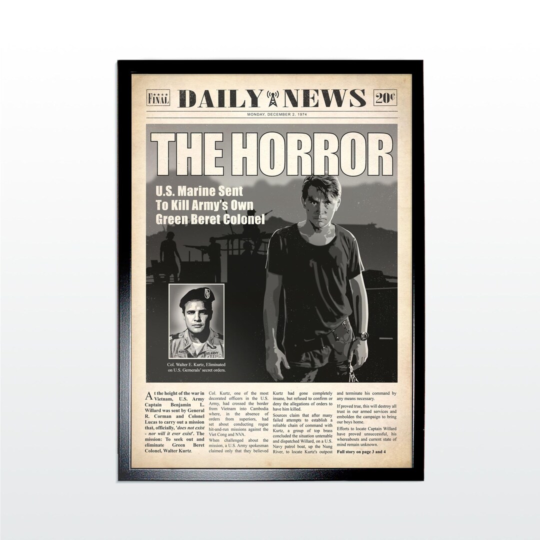 NEWSPAPER COVERS: Apocalypse Now. Famous Movies Re-imagined as Vintage ...