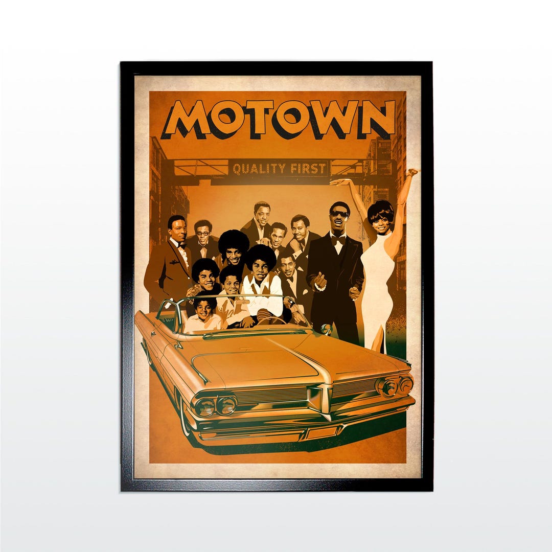 MOTOWN POSTER: Retro Style A2 Music Poster. Finest Quality Art Print ...
