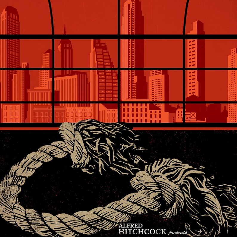 Vintage Hitchcock Movie Poster: Re-imagined Rope Retro-style Classic ...