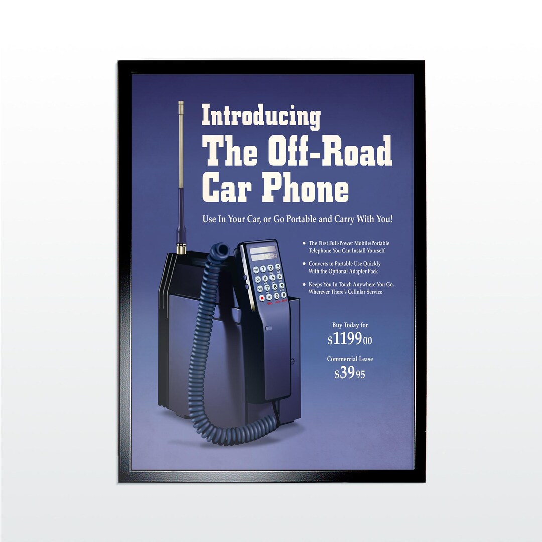 Vintage Advertising Poster: Car Phone. 1980s Retro Style Art Print (NOT ...