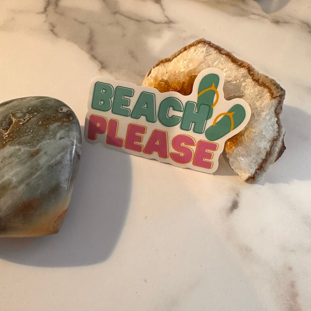 Beach Please Sticker L Waterproof Decal L Tumbler Decal L Laptop ...