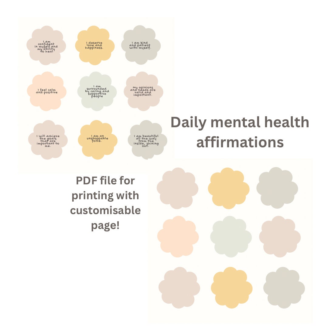 Mental Health Affirmation Cards - Etsy