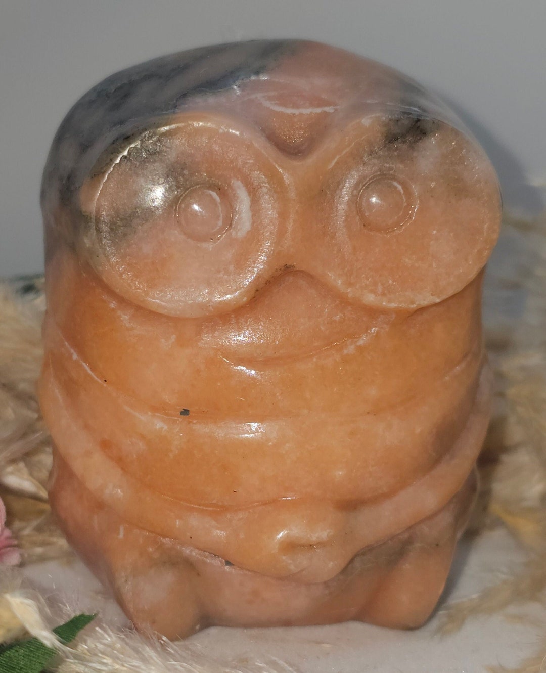 Orange Calcite Crystal Minion Carving Crystal Sculpture Figurine ...