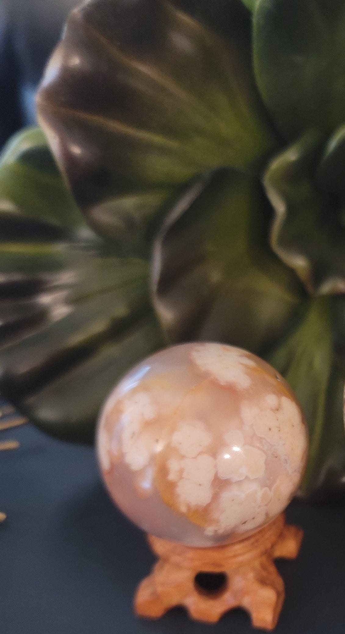 5 Ounces 4 Inches: Cherry Blossom Agate Sphere Ball Flower Agate Sphere ...