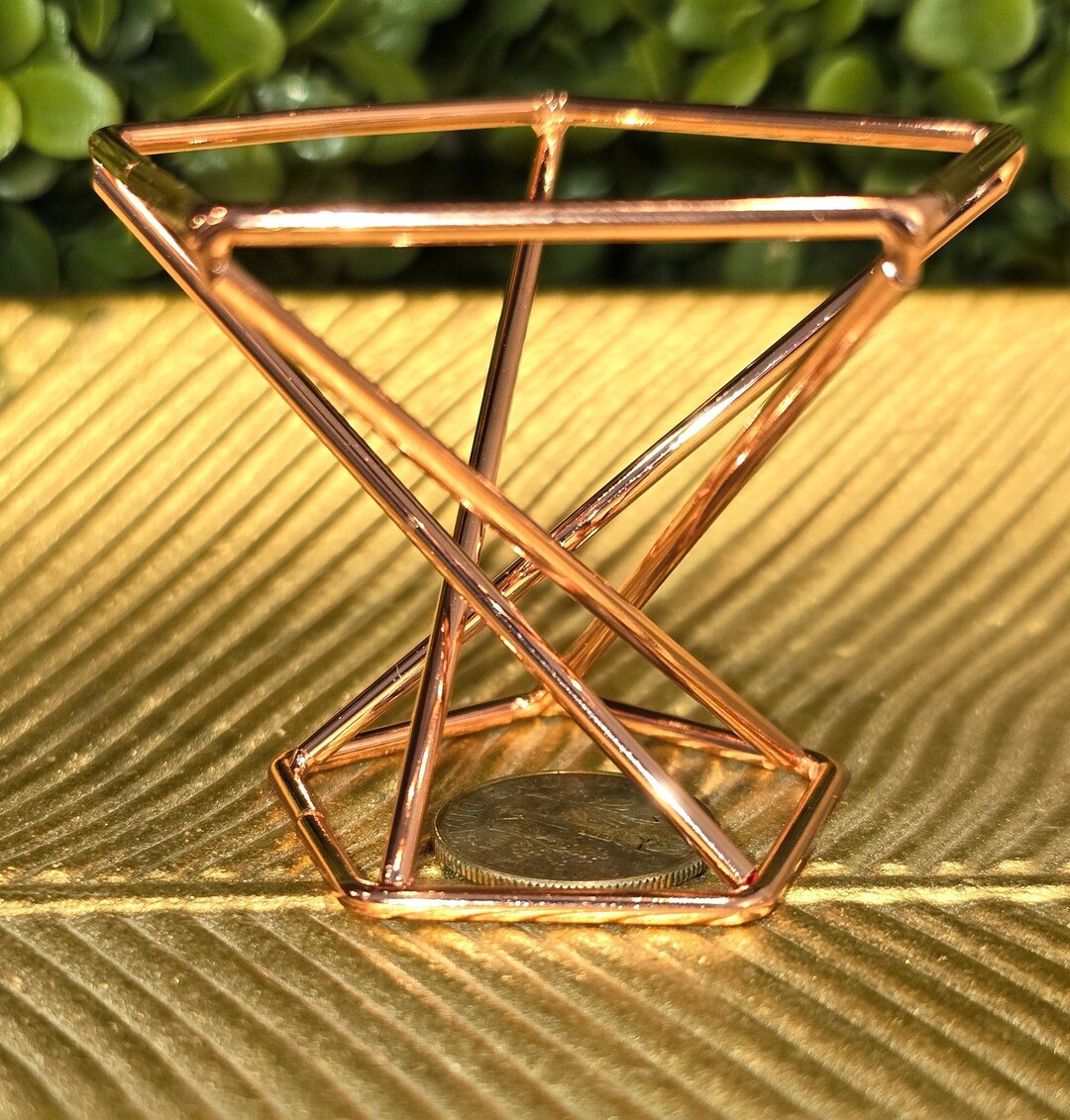 Reversible Hexagonal ROSE GOLD/ BRONZE Metal Sphere Stand Sphere Holder ...