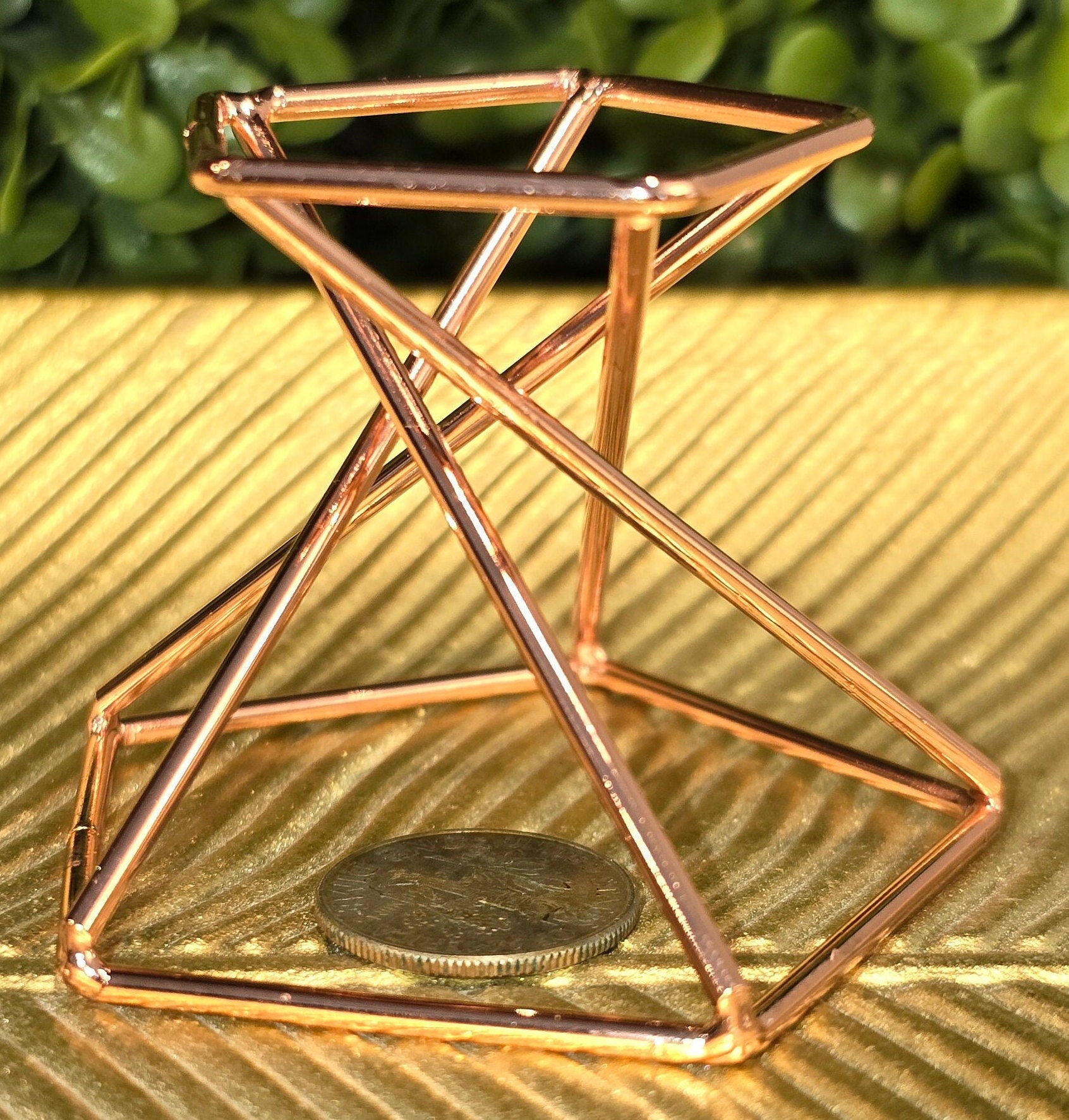 Reversible Hexagonal ROSE GOLD/ BRONZE Metal Sphere Stand Sphere Holder ...