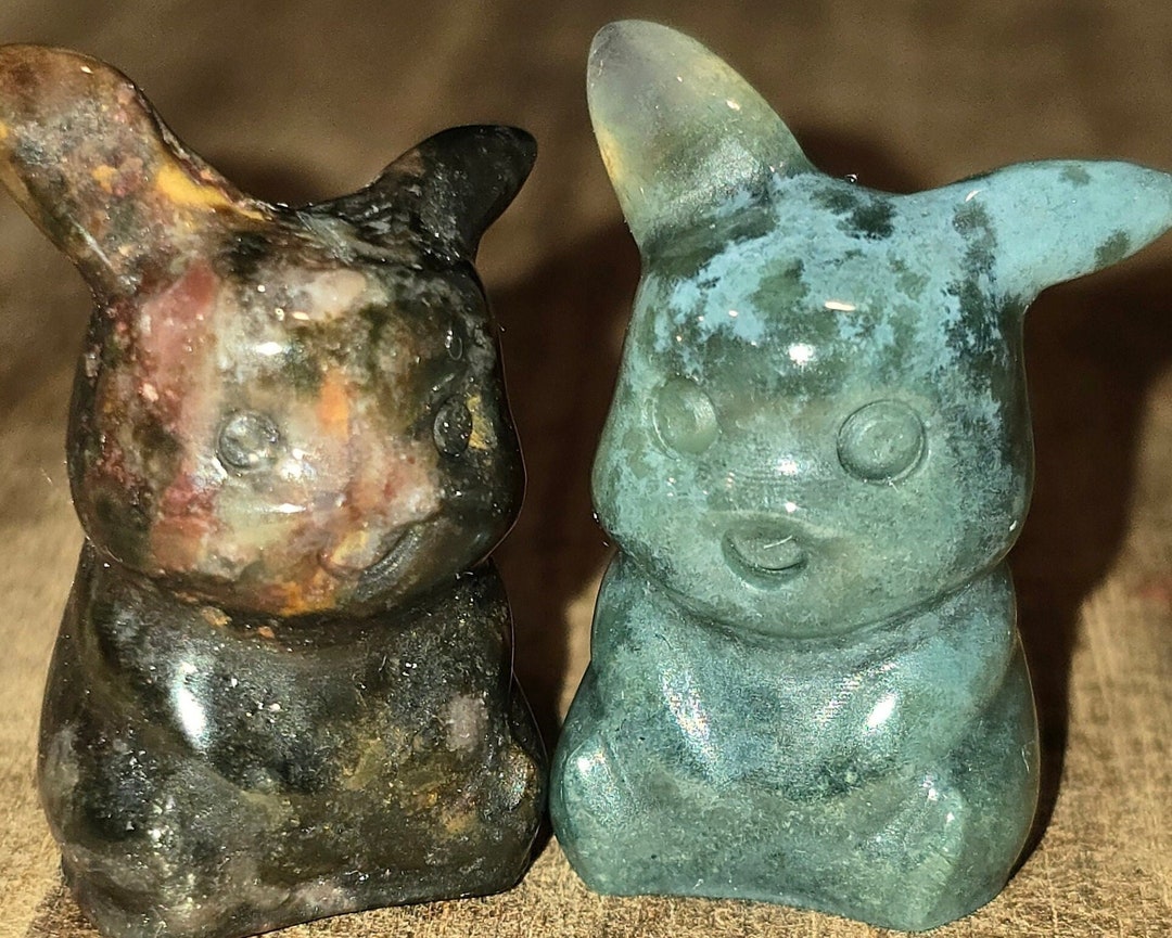 Poke Mon Mineral Specimen-pikachu Crystal Statue Cartoon Animal Mineral ...