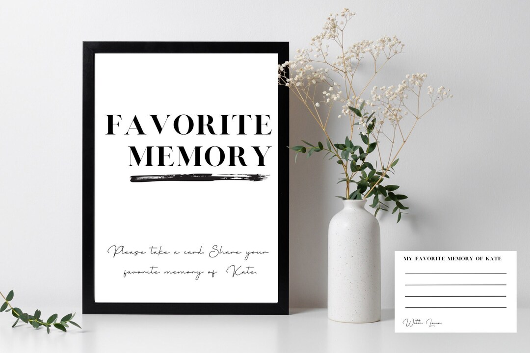 Personalized Share A Memory Card & Sign, Favorite Memory, Memorial Card ...