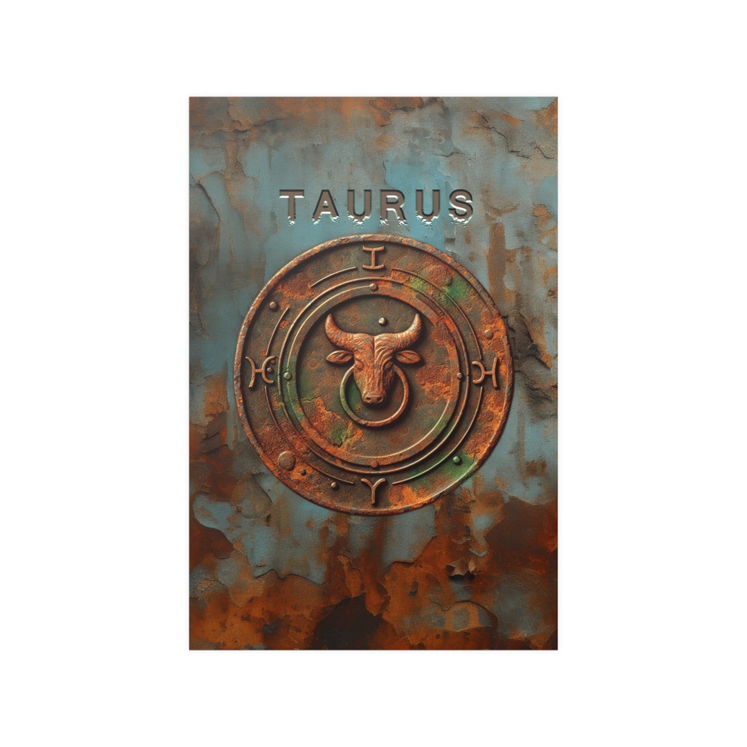 Taurus Zodiac Poster: Rusted Astrology Art Print - Etsy