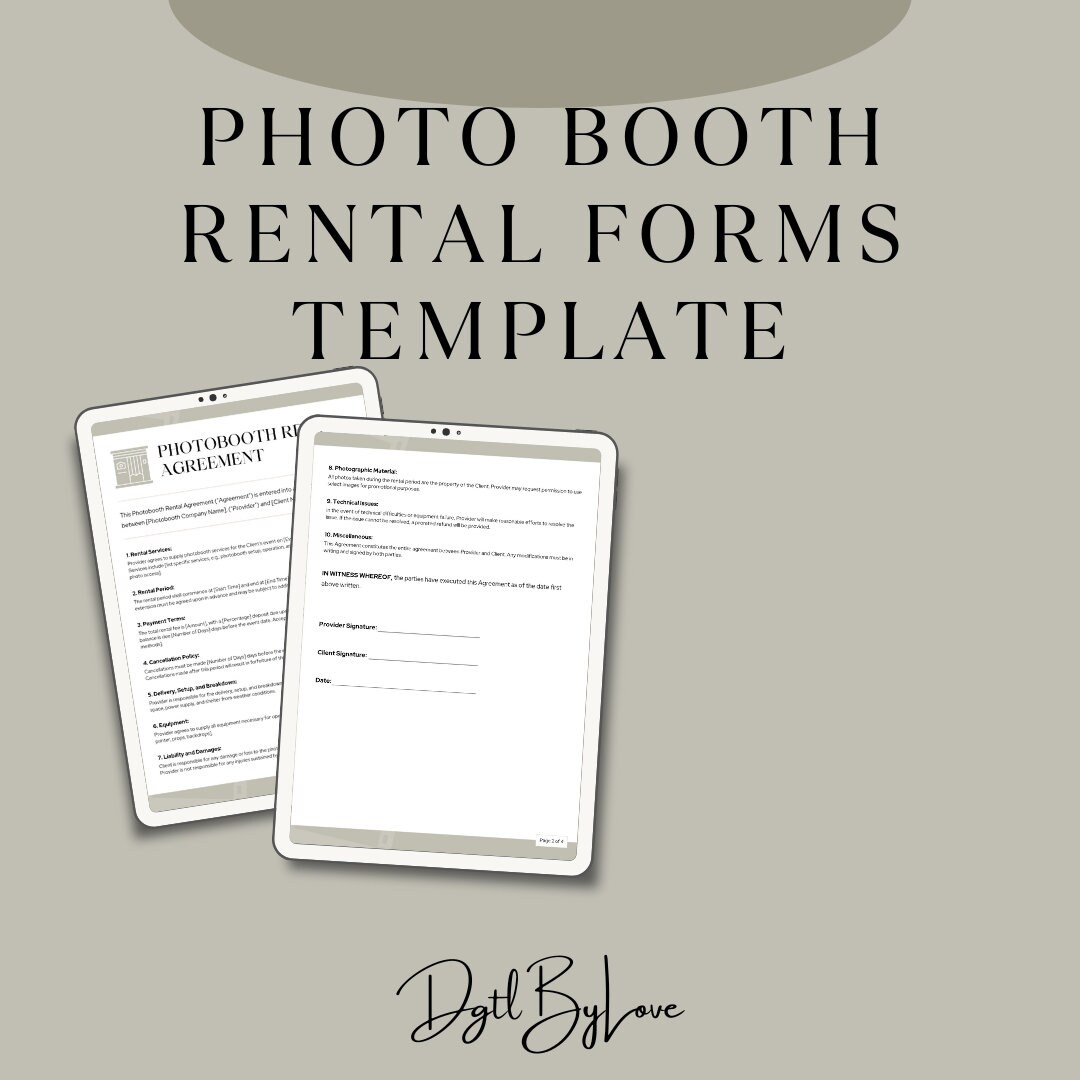 Photo Booth Rental Form Template, Canva Template, Editable Template ...