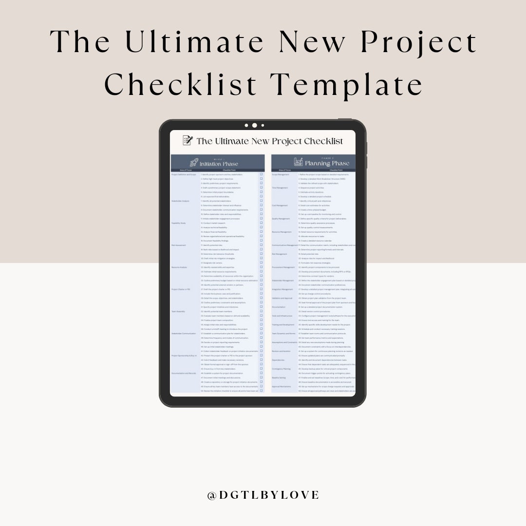 The Ultimate New Project Checklist Template, Editable Template ...