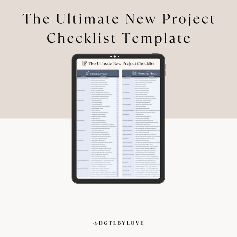 The Ultimate New Project Checklist Template, Editable Template, Printable Template, Organised - Etsy