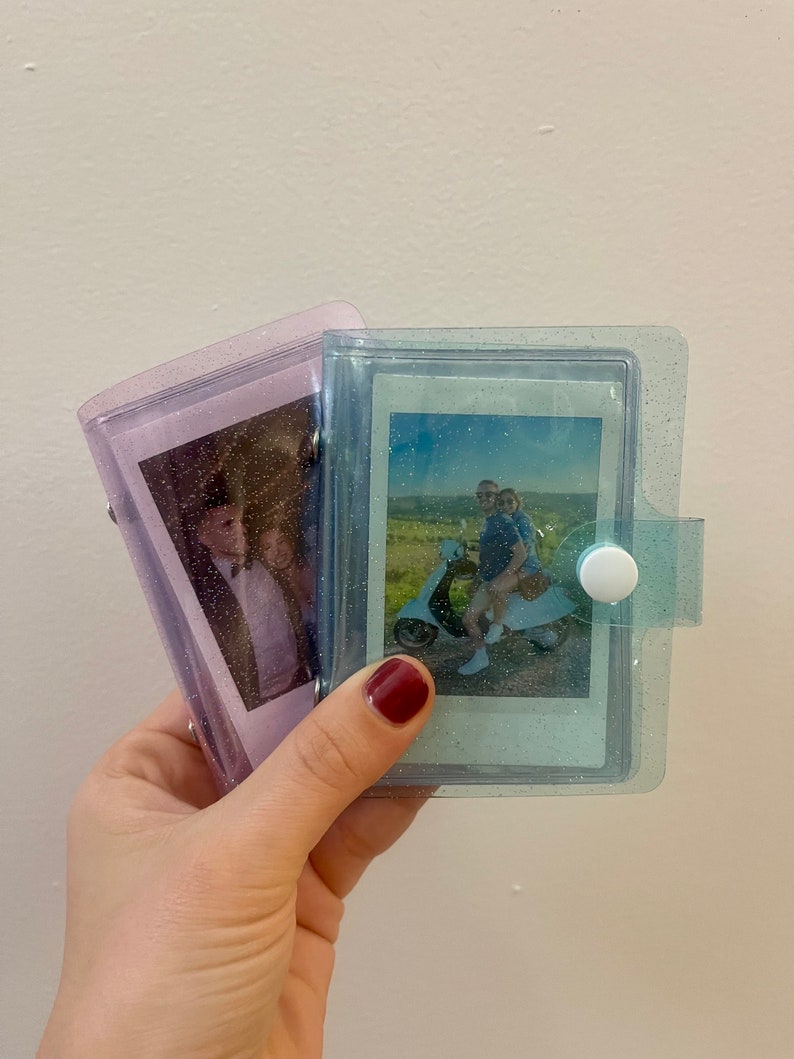 Instax Mini Photo Album Polaroid Photo Book Sparkle Sequin Blue Purple ...