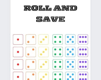 Roll and Save Savings Challenge Roll the Dice Savings Challenge A6 ...