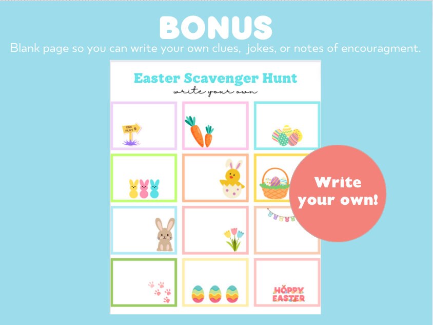 Printable Indoor Easter Scavenger Hunt for Kids - Etsy