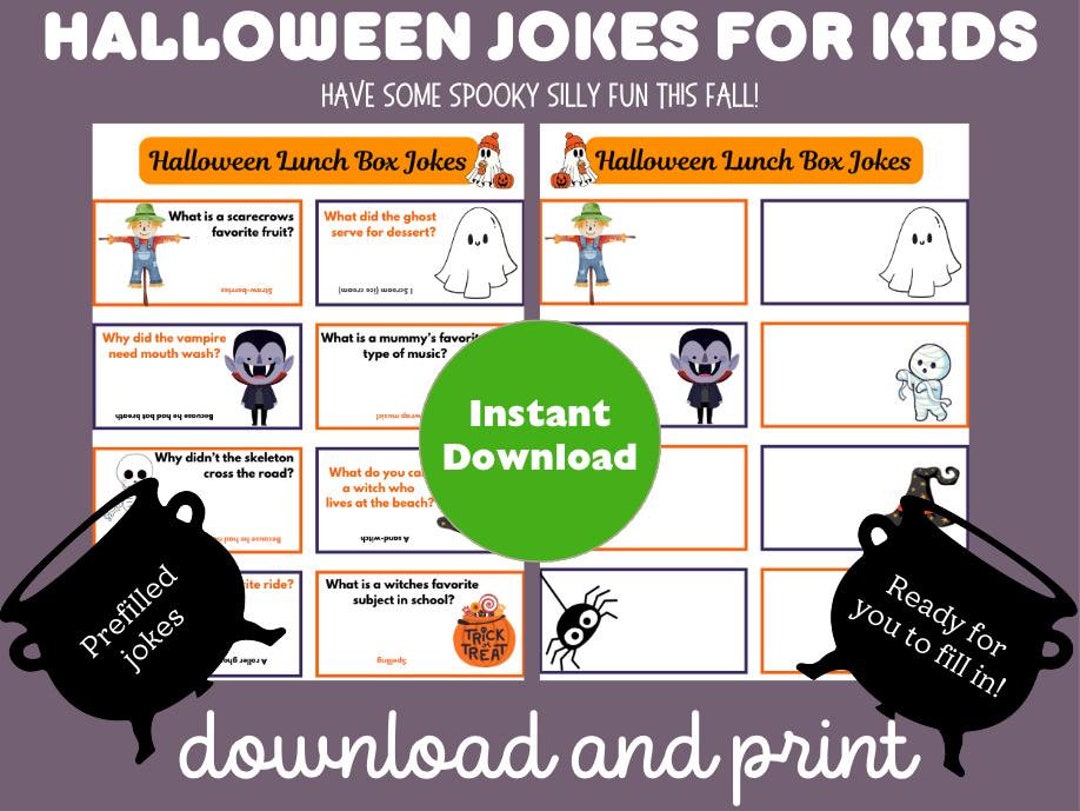 Printable Halloween Lunch Box Jokes - Etsy