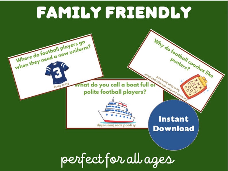 Printable Football Lunch Box Jokes - Etsy