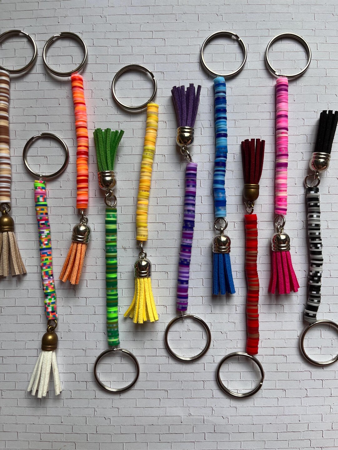 Handmade Colorful Beaded Keychains - Monochromatic & Stylish - Etsy