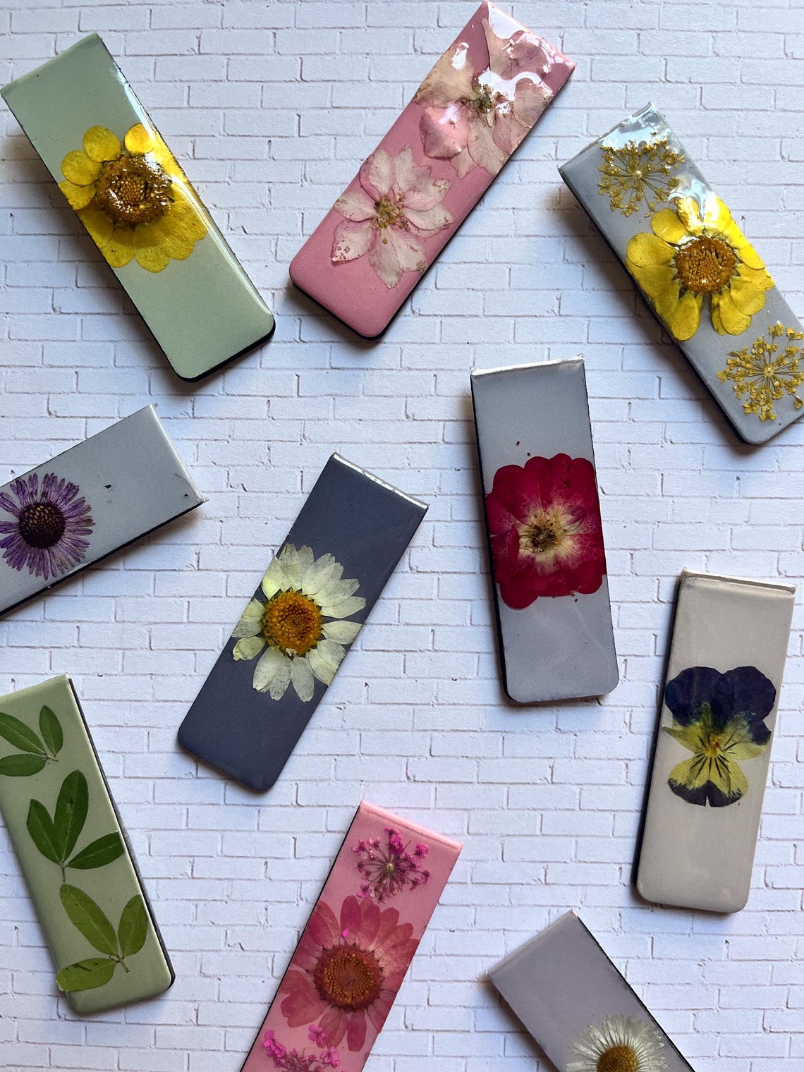 Magnetic Bookmark With Real Pressed Flowers - Etsy