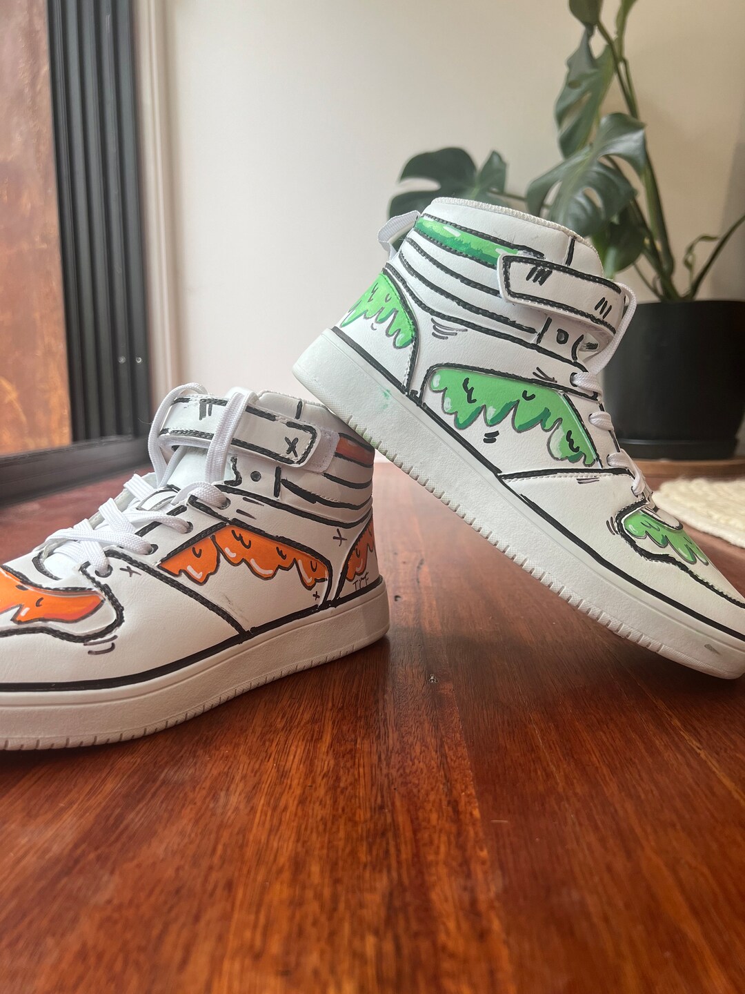 Neon Slime Drip Cartoon High Tops - Etsy